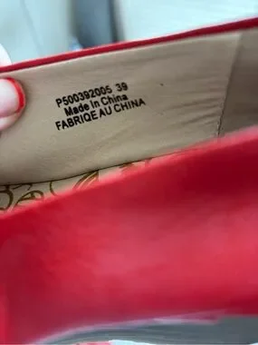 Fly London | Shoes | Fly London Red Leather Peeptoe Flats | Poshmark